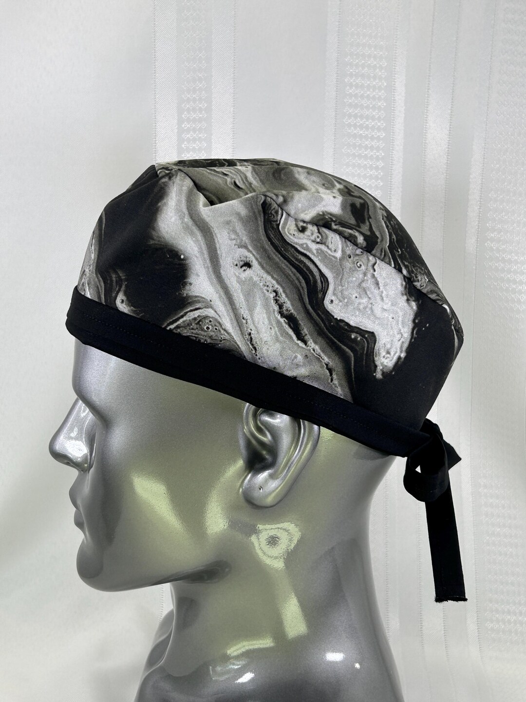 Black Marble Print Scrub Hat. Handmade. 2 Sizes. - Etsy
