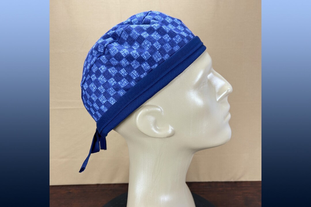 Blue Checkers. Surgical Hat. 2 Sizes. Mens Scrub Cap. Short - Etsy