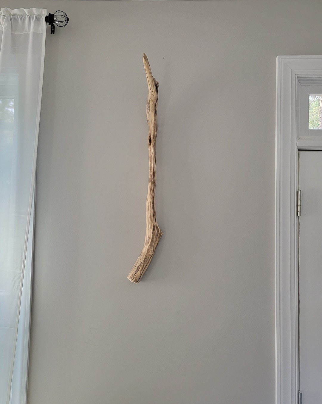 Natural Wood Art, Wood Wall Hanging, Rustic Wood Décor, Macrame' Stick ...