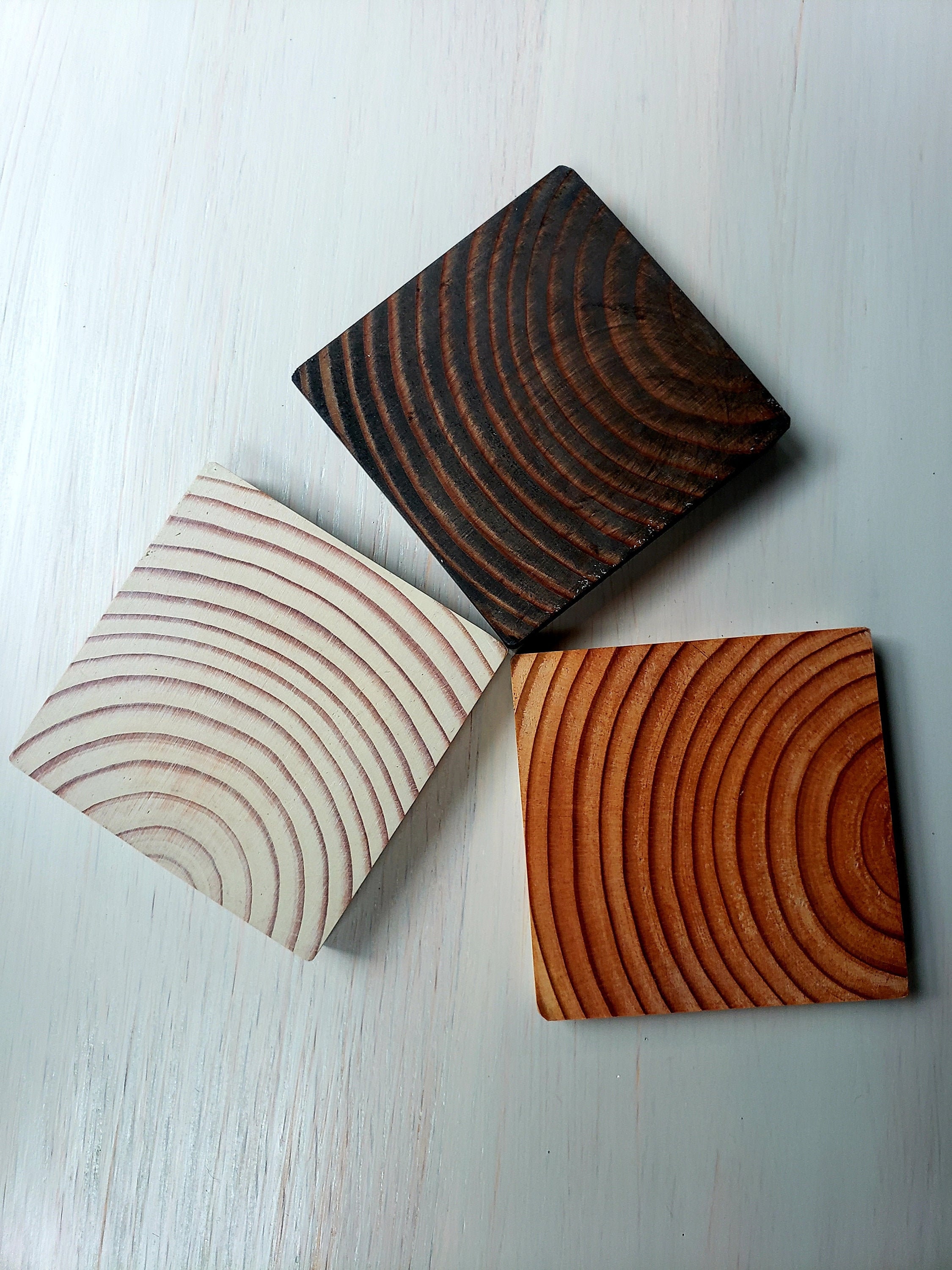Wood Coasters Pine Wood Coasters set of 4 Home Décor - Etsy Canada