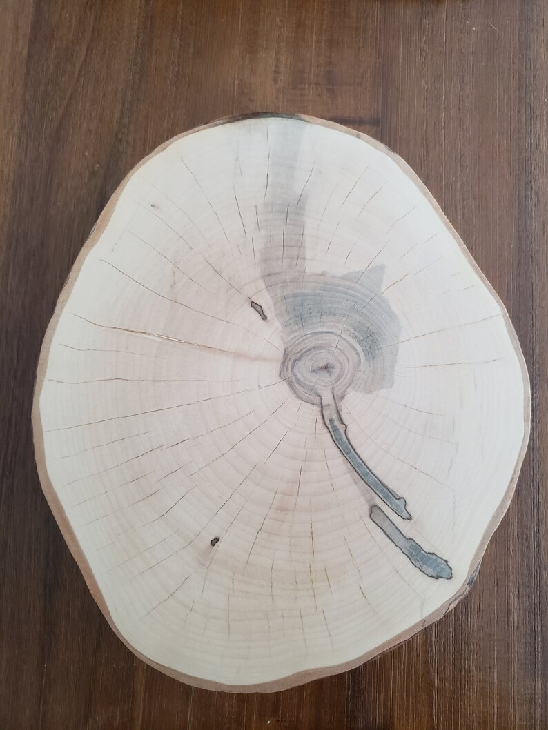 Live edge oak wood slice cake stand wedding pedestal | Etsy