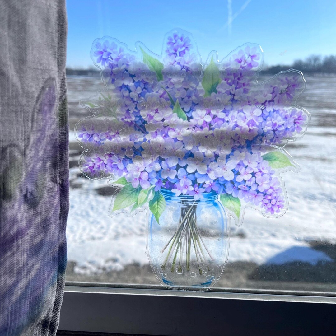 Hydrangea Flower House Window Decal / Clear Sticker Makes Your Windows ...