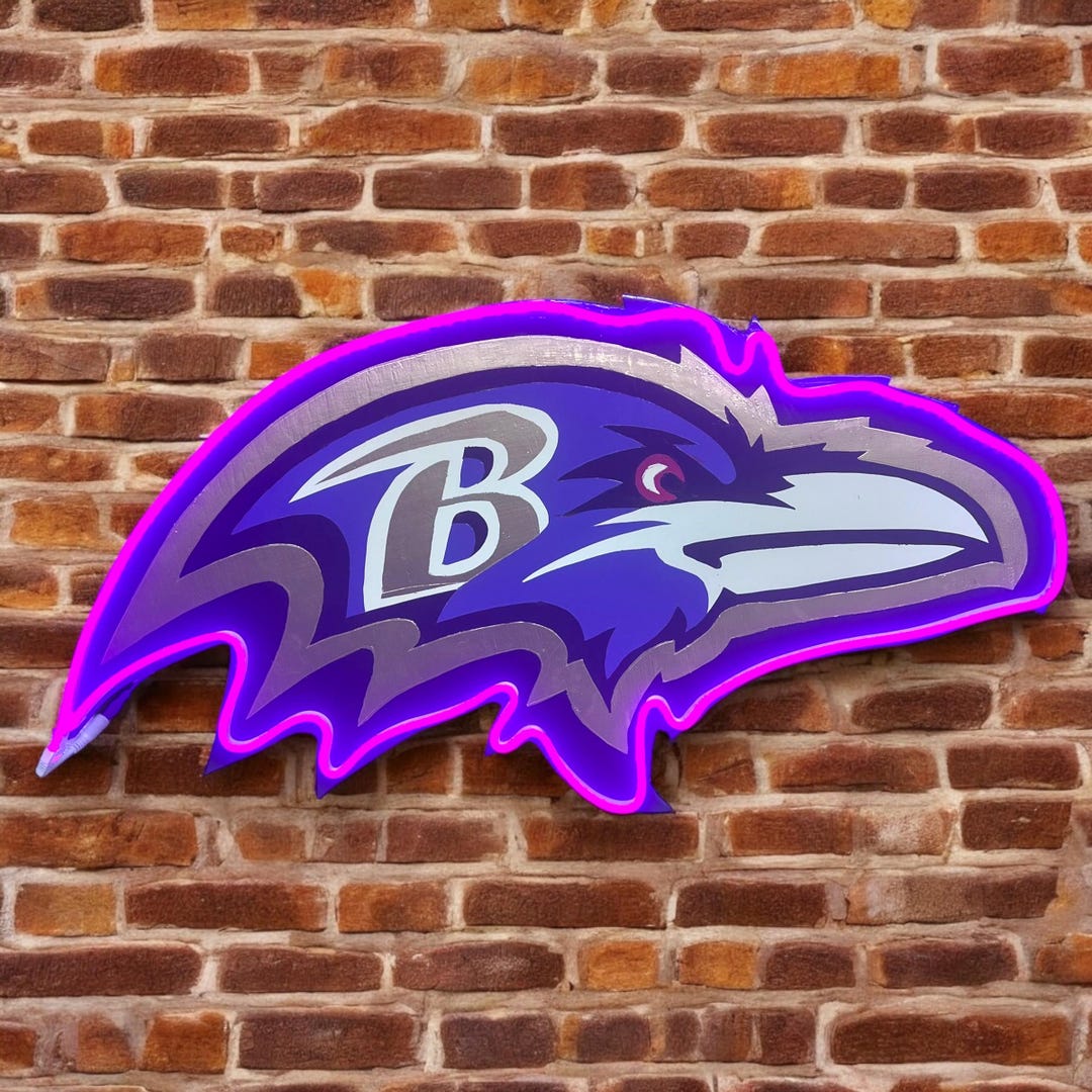 Baltimore Ravens LED Neon Sign Football Wall Art Décor for Fans, Game ...