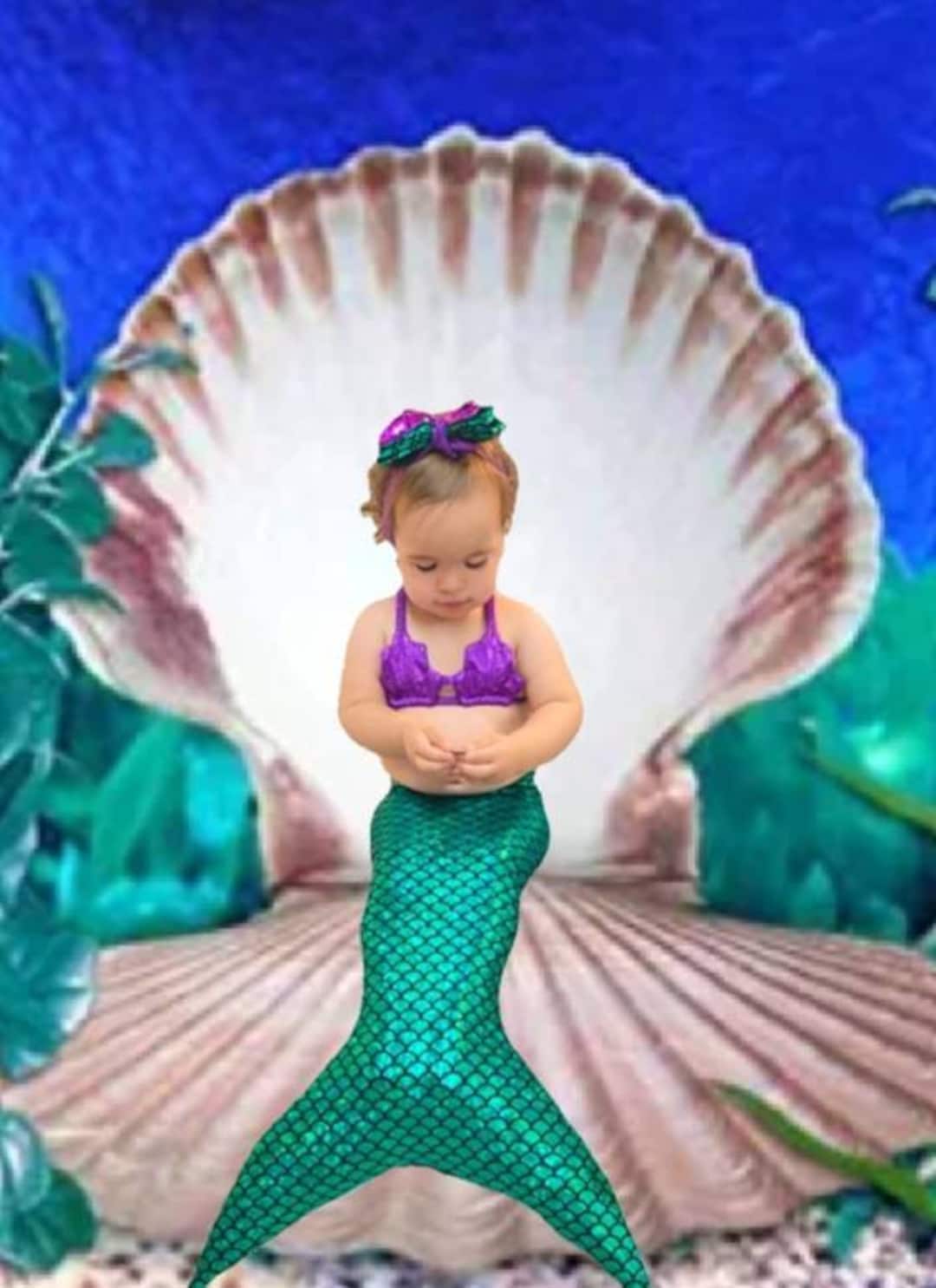 Walkable Mermaid Tails Includes Matching Mermaid Bow & Cotton Filled ...