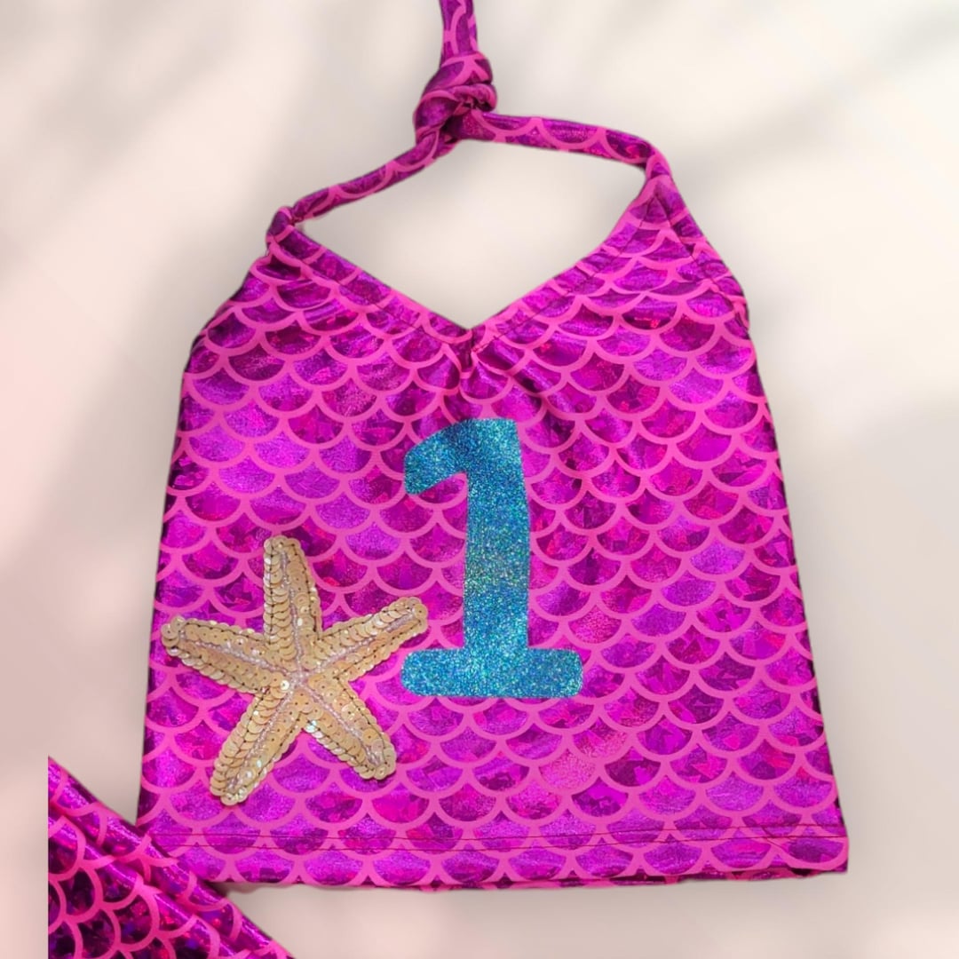 Mermaid Tankini With Sequins Starfish and Personalization Logo ! Add ...