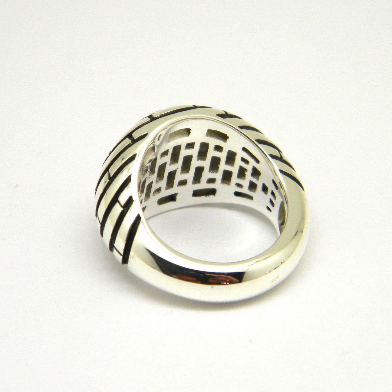 Mens Sterling Silver 925 18K Gold Freemason Brick Wall Signet Ring ...