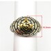 Mens Sterling Silver 925 18K Gold Freemason Brick Wall Signet Ring ...