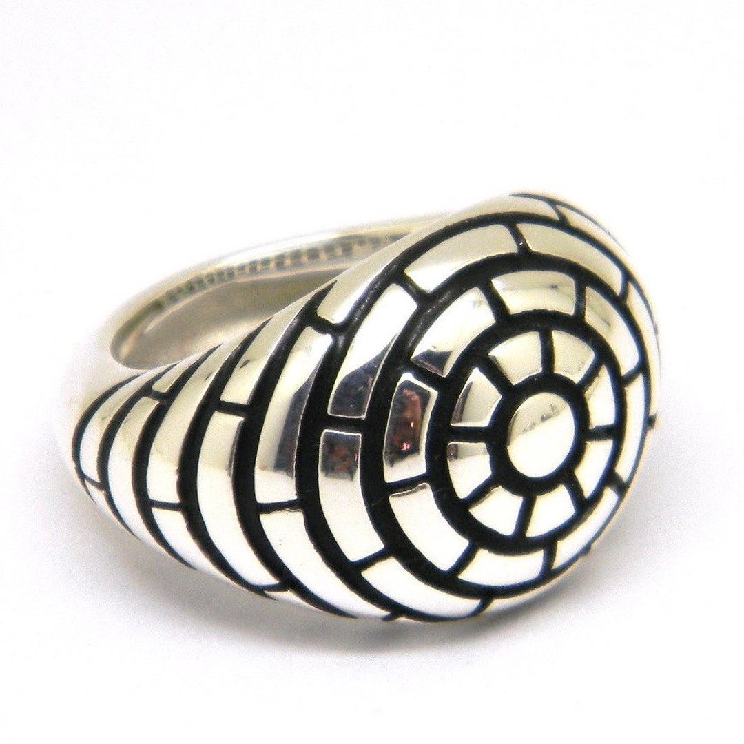 Large Sterling Silver 925 Brick Wall Enamel Signet Ring,big Size Ring ...