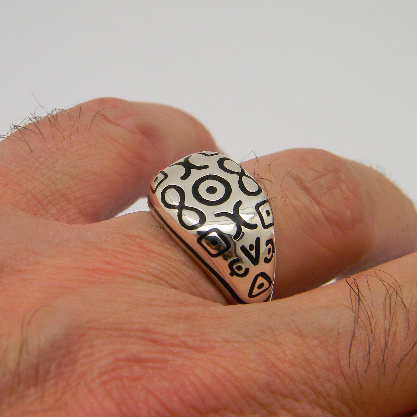 Sterling Silver 925 Alien UFO Roswell Script Enamel Signet - Etsy