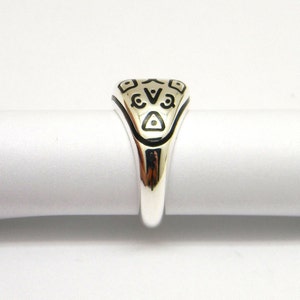 Sterling Silver 925 Alien UFO Roswell Script Enamel Signet Ring - Etsy