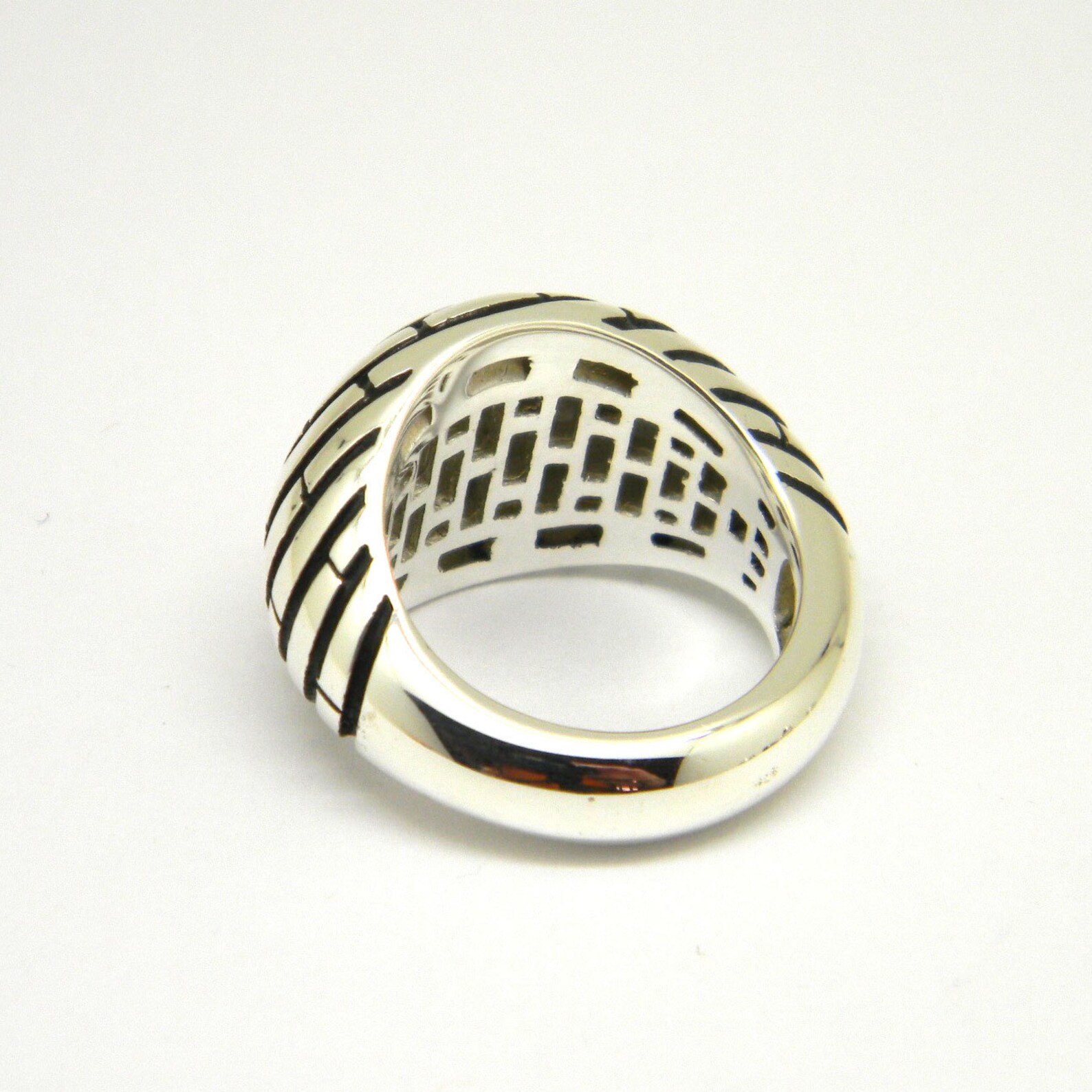 Large Sterling Silver 925 Brick Wall Enamel Signet Ring,big Size Ring ...