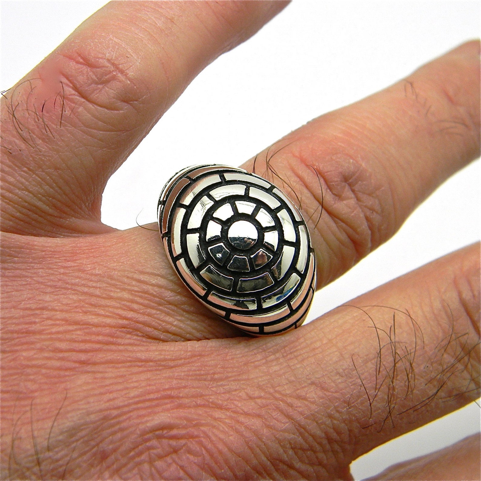 Large Sterling Silver 925 Brick Wall Enamel Signet Ringbig - Etsy