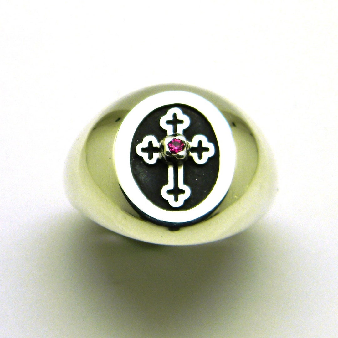 Freemason Rosicrucian Sterling Silver 925 Signet Christian Ring,rose ...