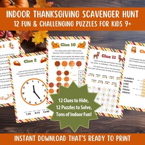 Printable Thanksgiving Scavenger Hunt | Indoor Adventure for Kids ...