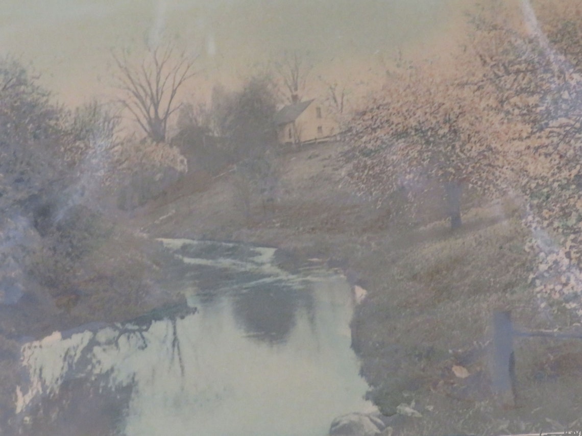Antique Wallace Nutting House and Stream Hand Colored Photo - Etsy