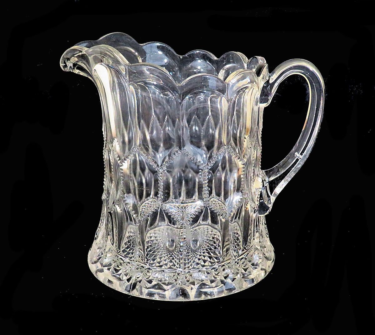 Antique EAPG Pattern Glass Pitcher Sawtooth Honeycomb Chicken Wire - Etsy