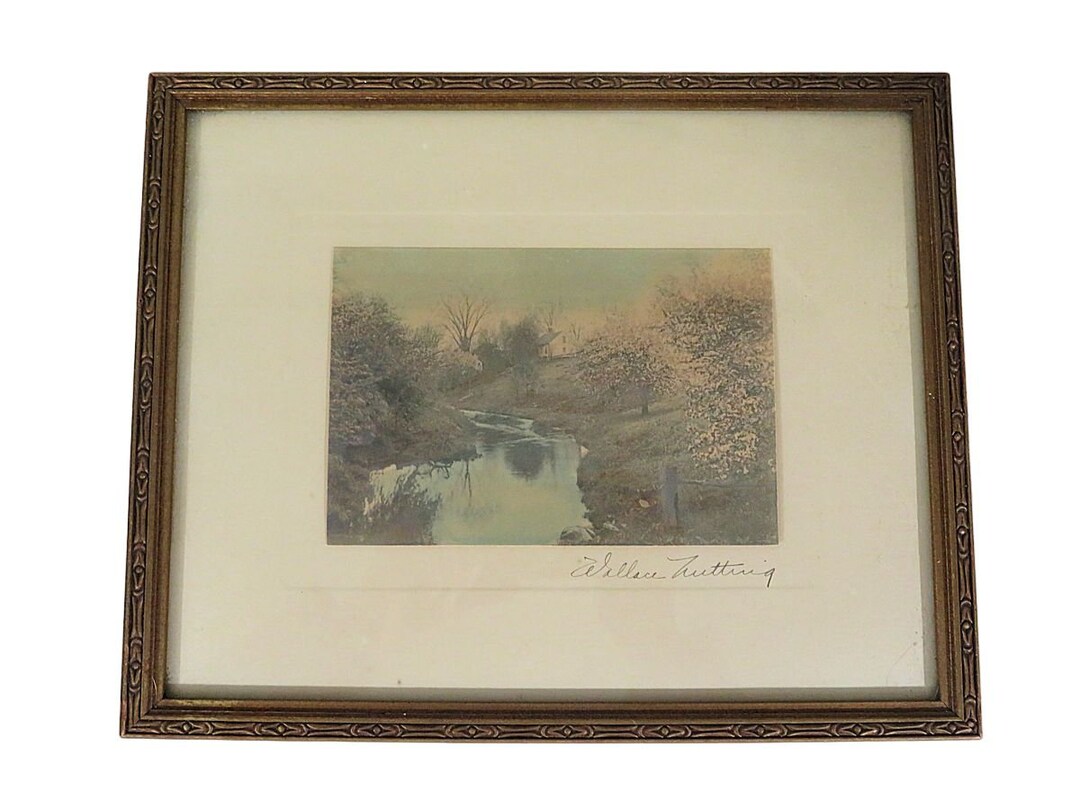Antique Wallace Nutting House and Stream Hand Colored Photo - Etsy