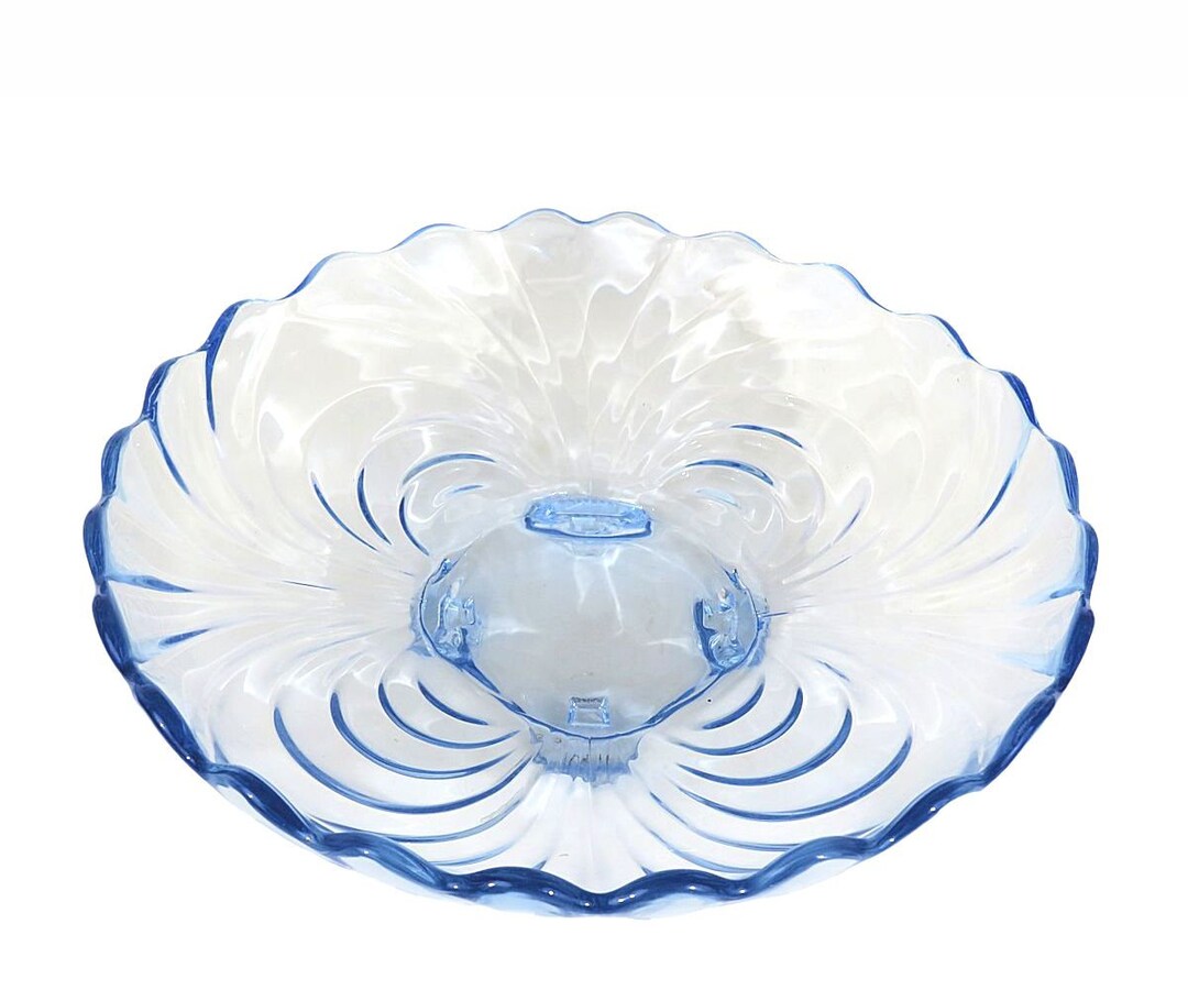 Vintage Cambridge Glass Caprice Footed Bowl Moonlight Blue - Etsy