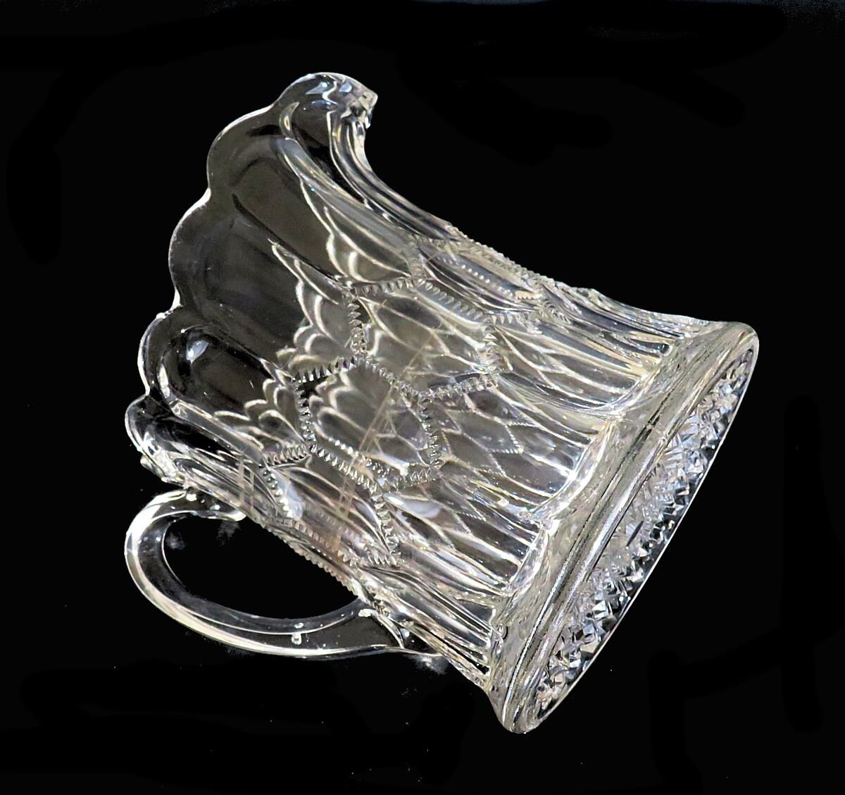 Antique EAPG Pattern Glass Pitcher Sawtooth Honeycomb Chicken Wire - Etsy