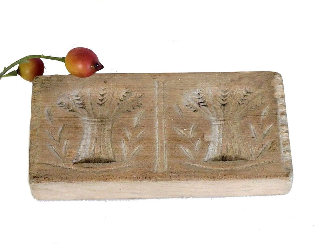 Antique Carved Wood Wheat Sheaf Butter Stamp - Etsy