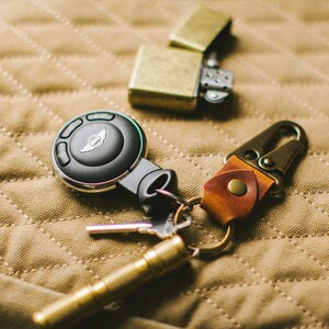 English Tan Dublin & Antique Brass Keychain Horween English | Etsy