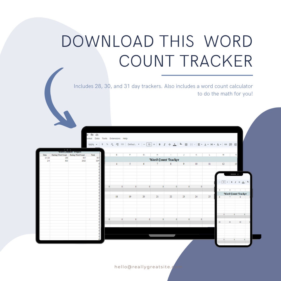 Digital Word Count Tracker and Calculator - Etsy