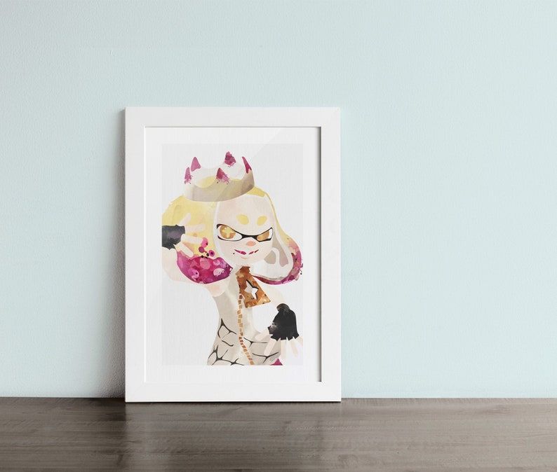 PEARL poster Inspired by Splatoon 2. Watercolor giclèe print | Etsy