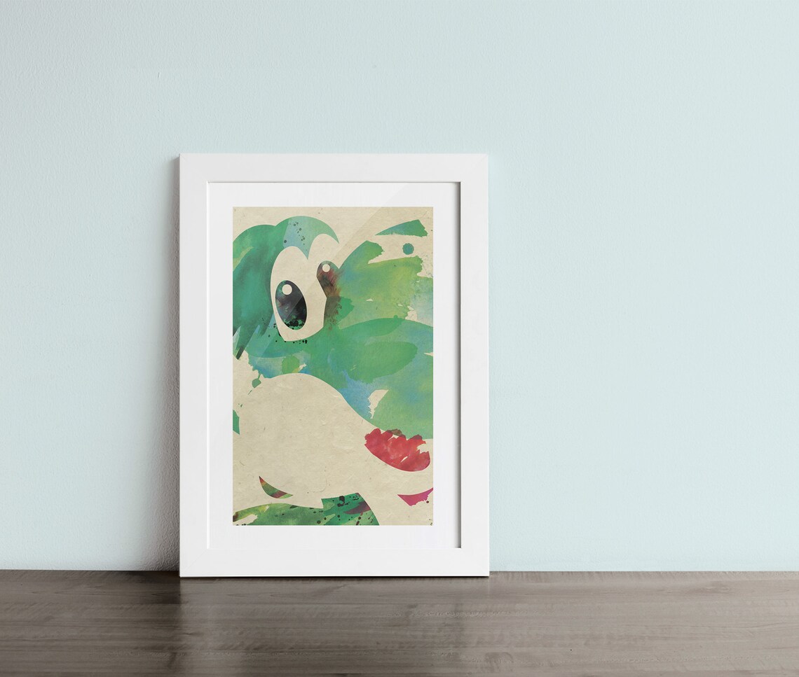 YOSHI Watercolor Poster Inspired by Super Smash Bros. - Etsy