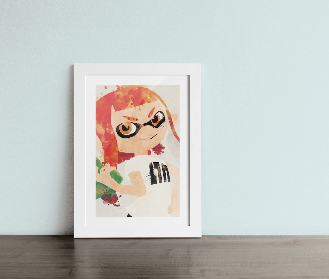 INKLING GIRL Poster Inspired by Splatoon. Watercolor Giclée Print. - Etsy