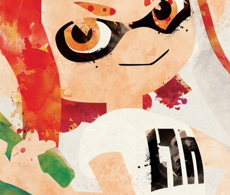 INKLING GIRL Poster Inspired by Splatoon. Watercolor Giclée - Etsy