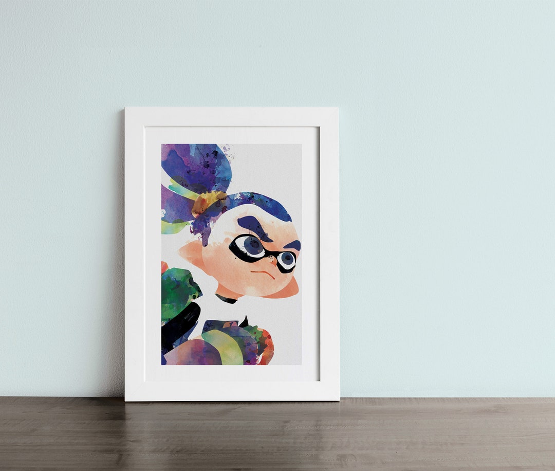 INKLING BOY Poster Inspired by Splatoon. Watercolor Giclée Print. - Etsy