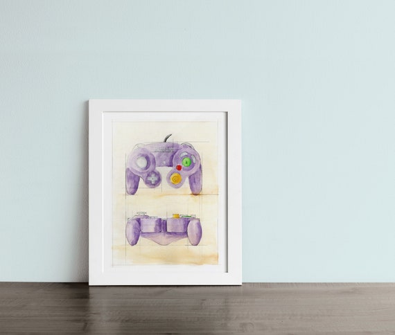 GAMECUBE CONTROLLER Watercolor Poster Inspired by the | Etsy