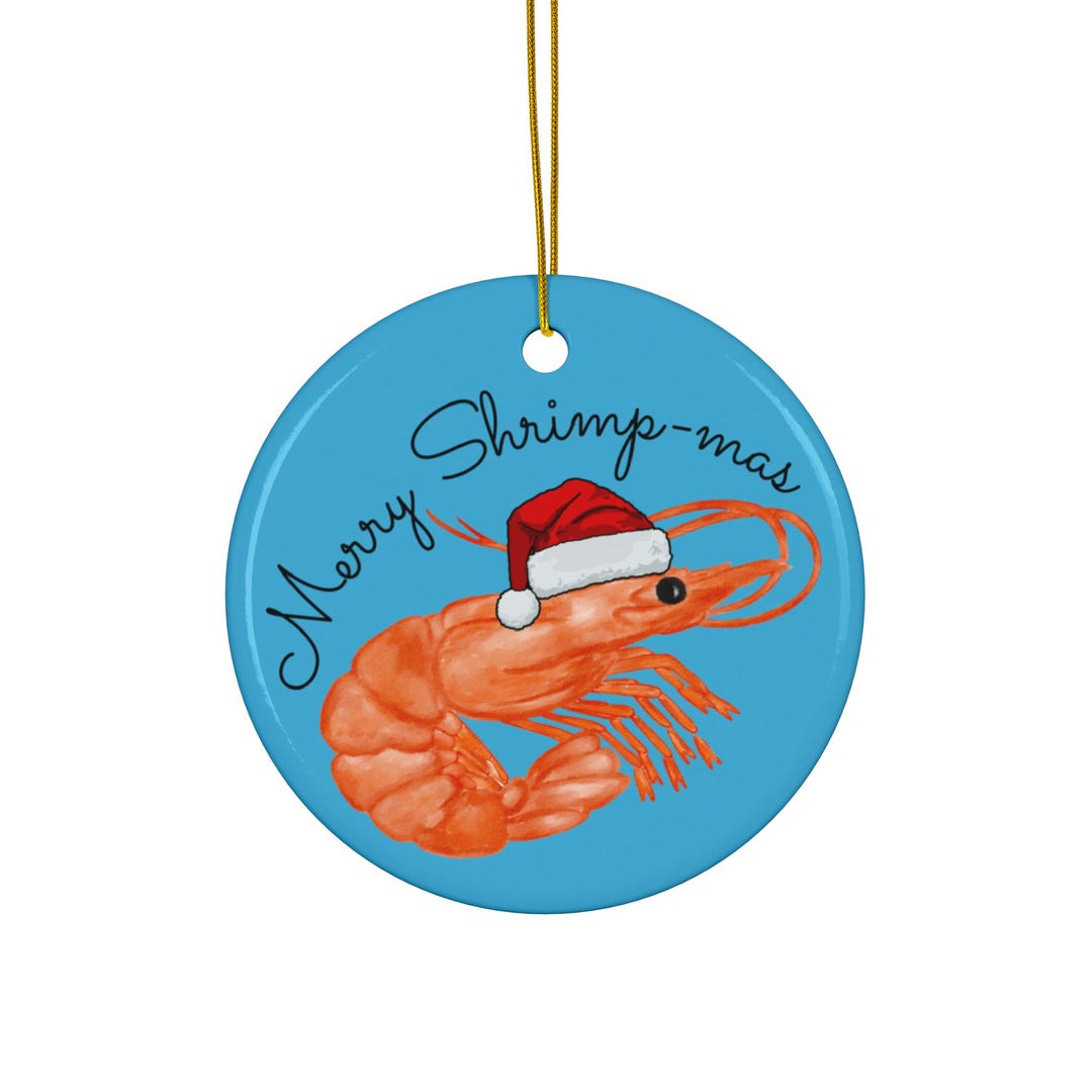 Merry Shrimp-mas Christmas Ornament: Festive Shrimp in a Santa Hat - Etsy