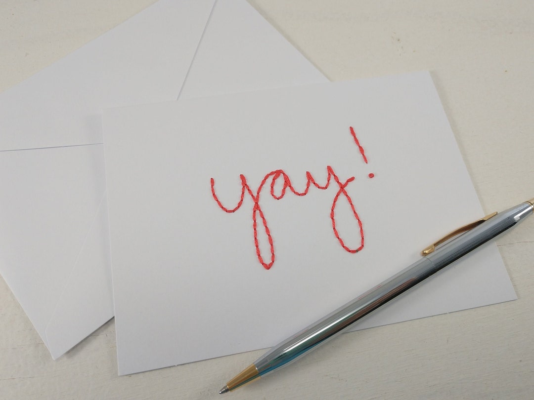 Yay Celebration Card (white) - Yay You Did It - Yay Congrats Card - Etsy
