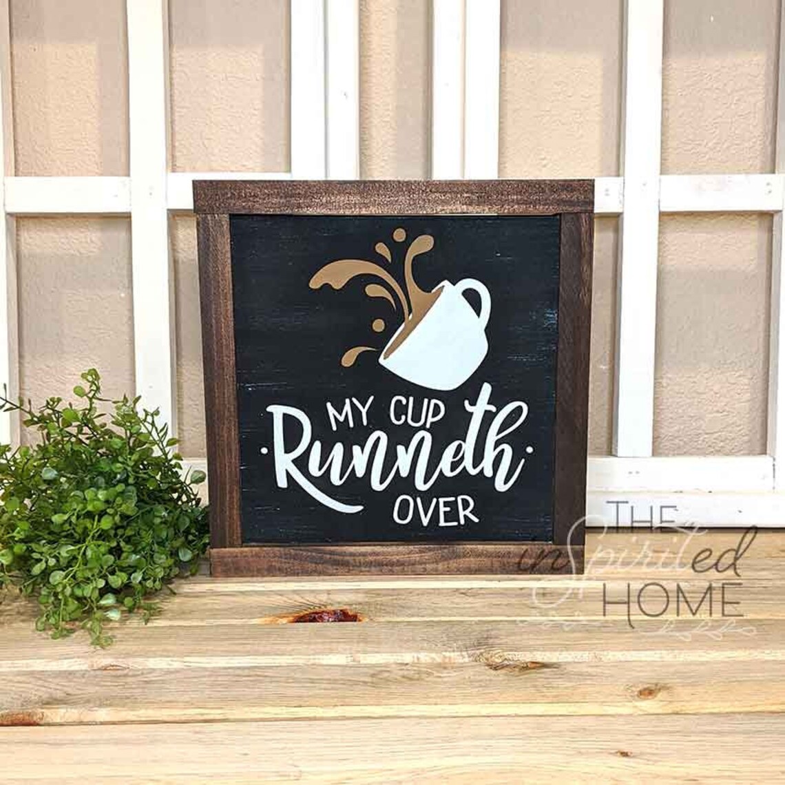 My Cup Runneth Over Sign: Rustic Christian Coffee Bar Decor - Etsy