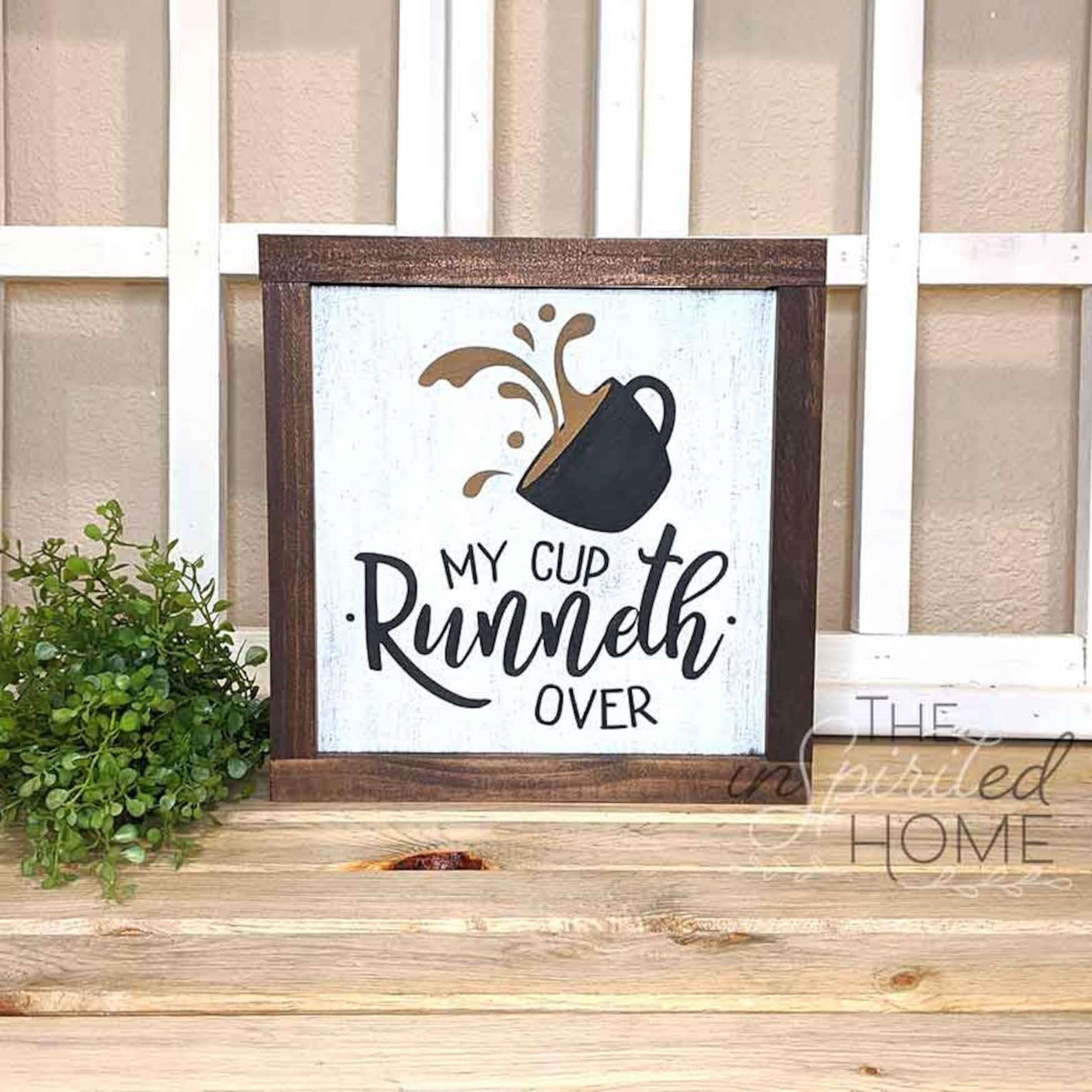 My Cup Runneth Over Sign Christian Sign Wood Coffee Bar | Etsy