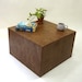 Square Coffee Table Low Modern Cube Solid Wood Table - Brown - Etsy