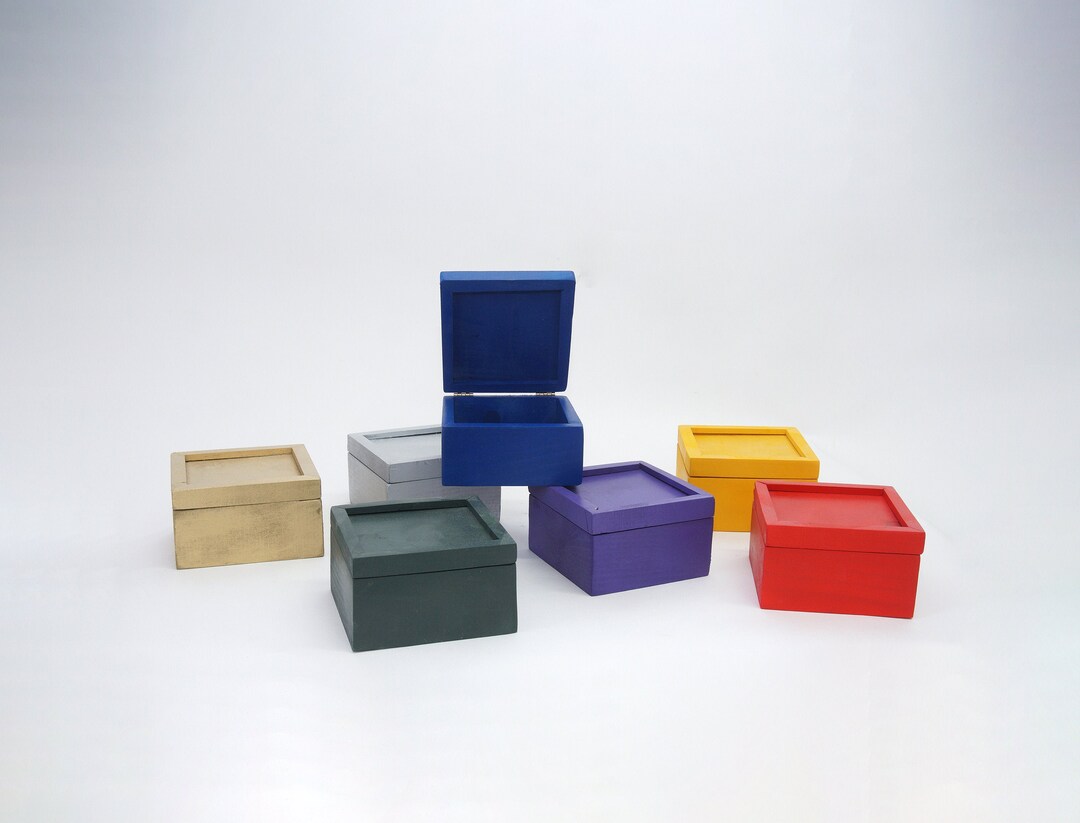 Colorful Small Wooden Boxes, Keepsake Box, Jewelry Box, Everyday ...