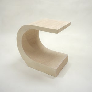 Curved Whitewash Side Table: Crescent End Table, Modern Nightstand - Etsy