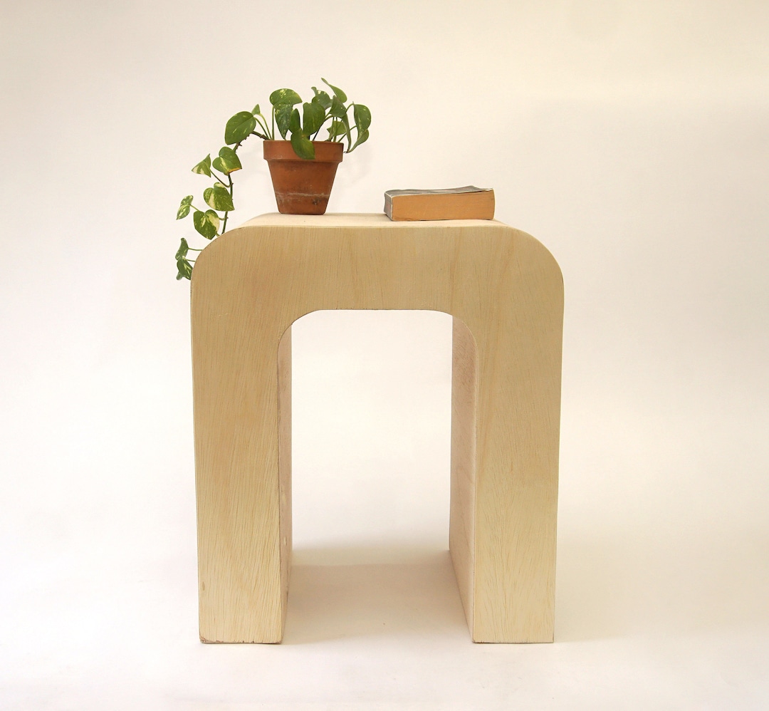 Curved End Table: Bent Wood Horseshoe Table - Raw - Etsy