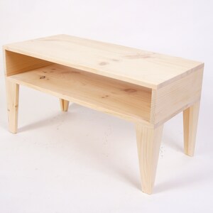 Modern Coffee Table With Angle Legs, Coffee Table With Extra Shelf, Low ...