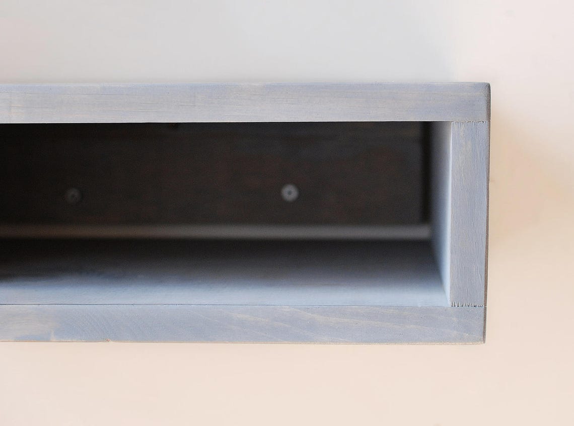 Gray Floating Shelf Floating Nightstand Bedroom Shelf Side - Etsy