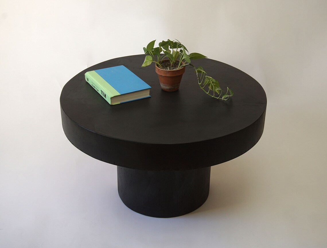 Low Circular Round Pedestal Coffee Table. Modern Round Low - Etsy