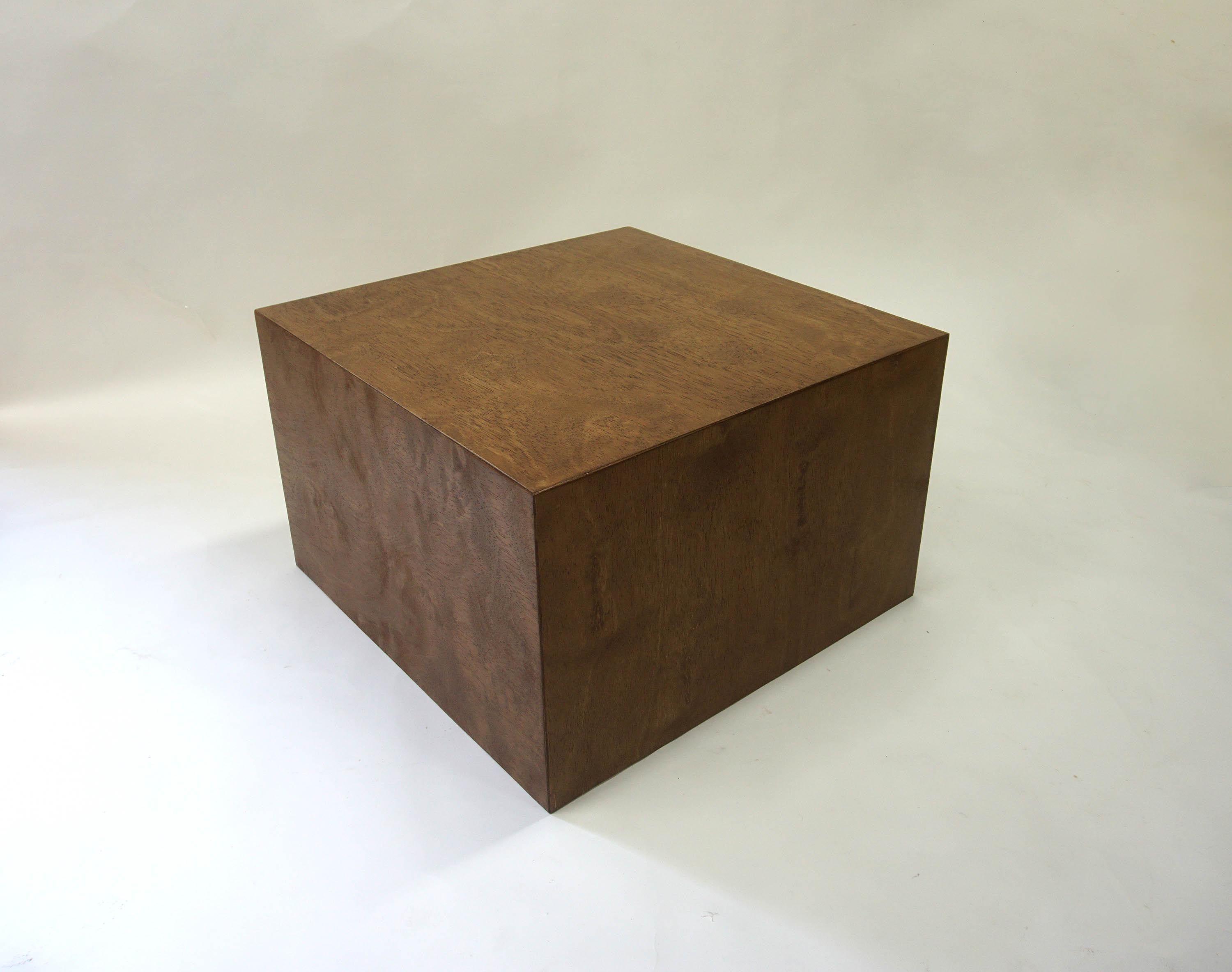 Square Coffee Table Low Modern Cube Solid Wood Table - Brown - Etsy