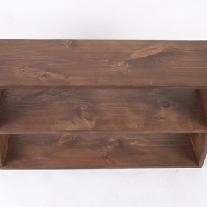 Rectangle Bookcase With Shelf Long Solid Wood Bookshelf Extra Storage ...