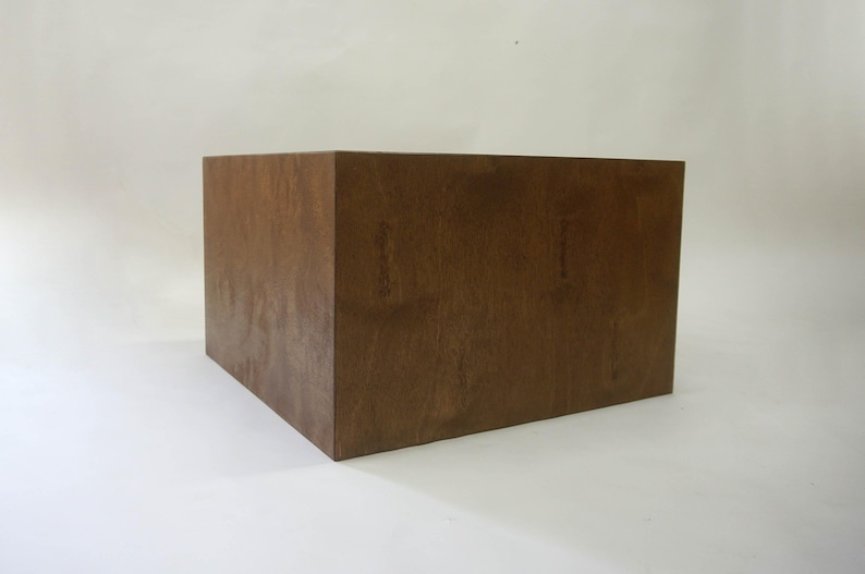 Square Coffee Table Low Modern Cube Solid Wood Table - Brown - Etsy