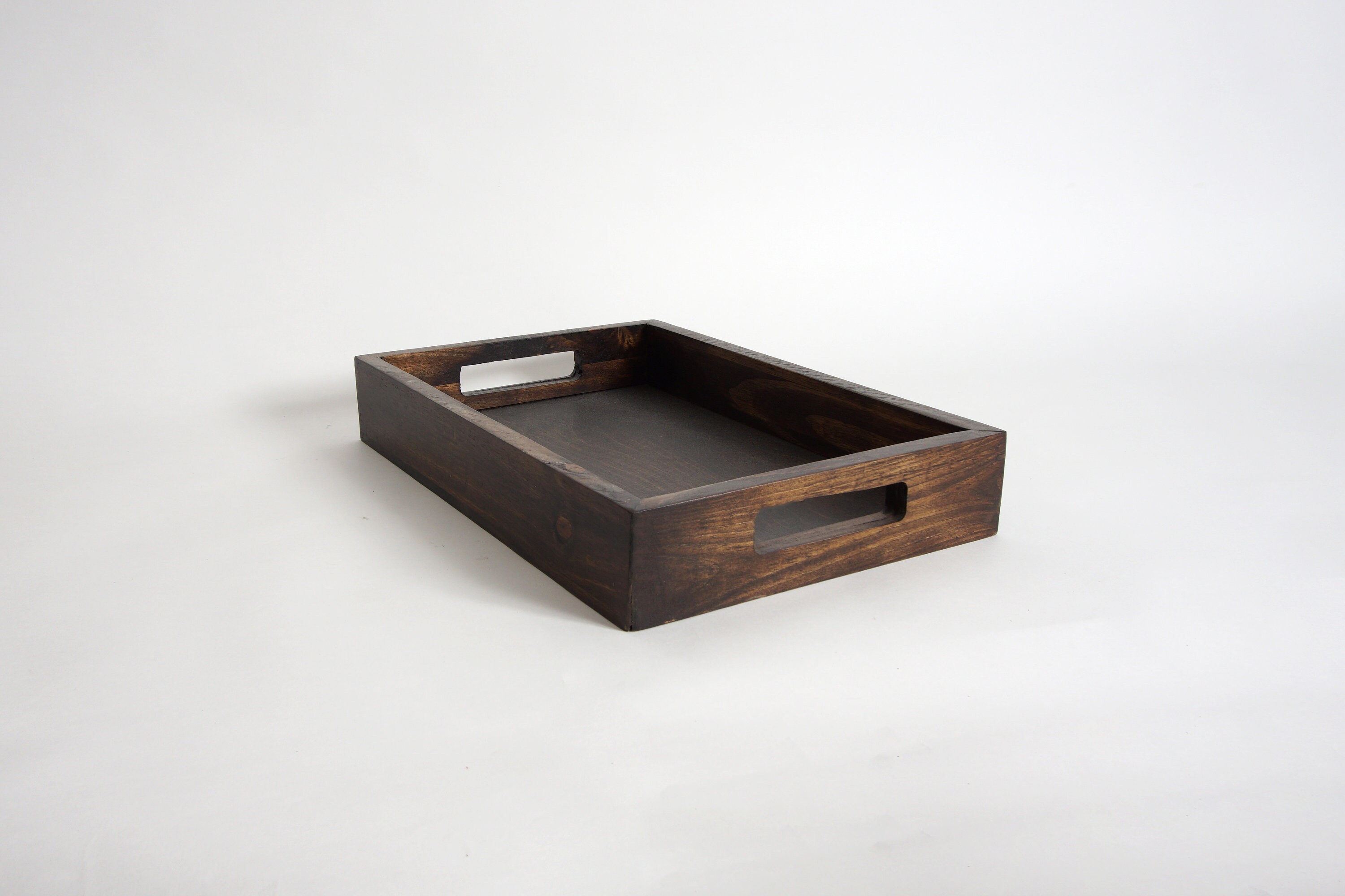 Reclaimed Wood Serving Tray: Rustic Ottoman Tray, Dark Walnut - Etsy