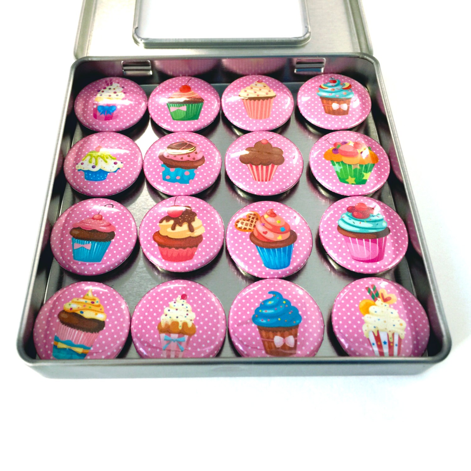 Cupcake 16 Magnet Set - Etsy