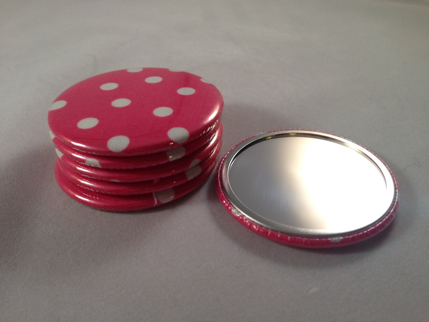 Pink Polka Dot Pocket Mirrors - Etsy