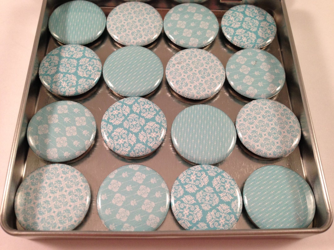 Elegant Light Blue Print Magnet Set - Etsy
